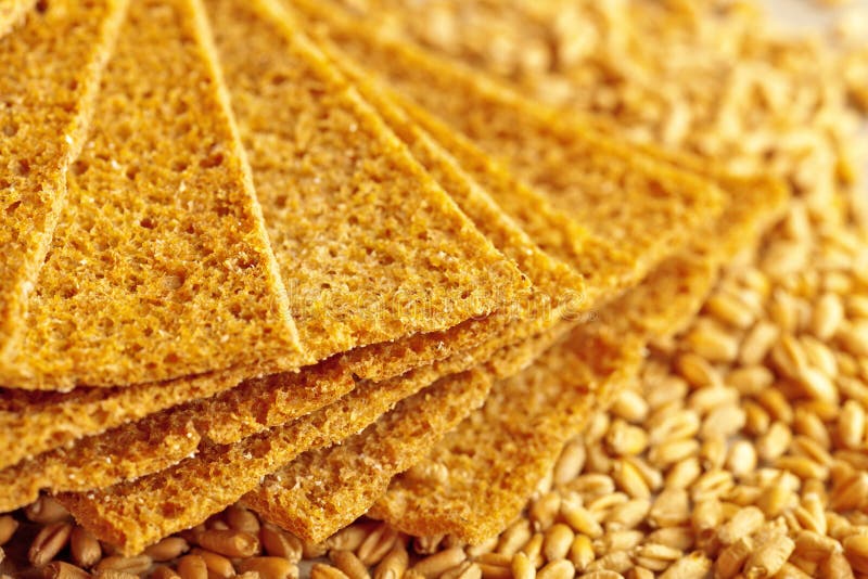 Rye Crispbread with Grains of Wheat Stock Photo - Image of brown ...