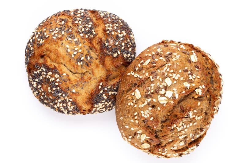 Rye Eco Breads on the White Background Stock Image - Image of grain ...