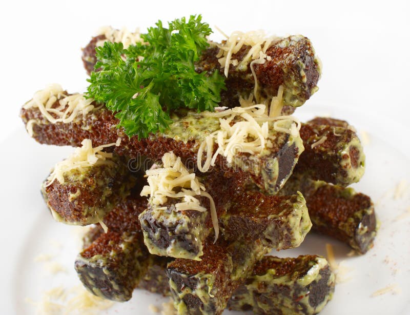 Rye Grain Toasts Strewed by Cheese Stock Image - Image of bread, eating ...