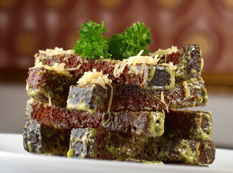 Rye Grain Toasts Strewed by Cheese Stock Photo - Image of cheese, food ...