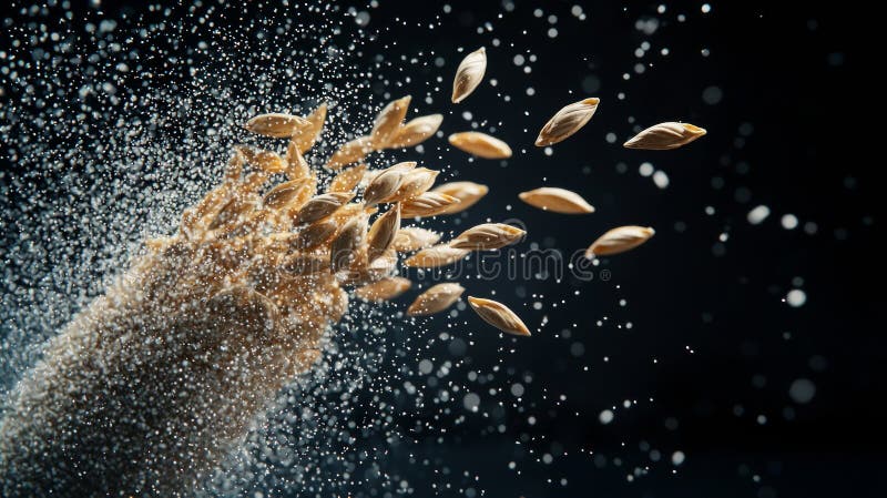 Rye Groats Float Separately Water Capturing Striking Visual Contrast ...