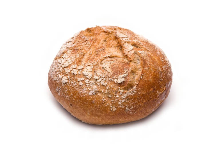 Rye roll on white stock photo. Image of bread, roll, seeded - 89445092