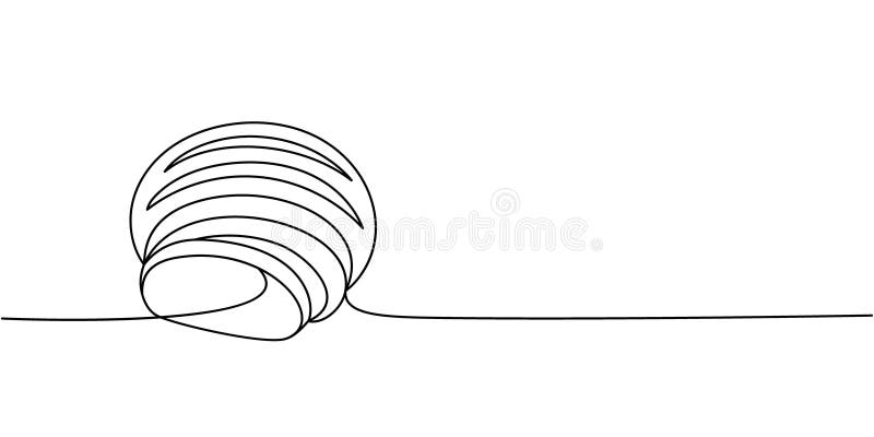 Rye Round Dark Bread One Line Continuous Drawing. Bakery Pastry ...