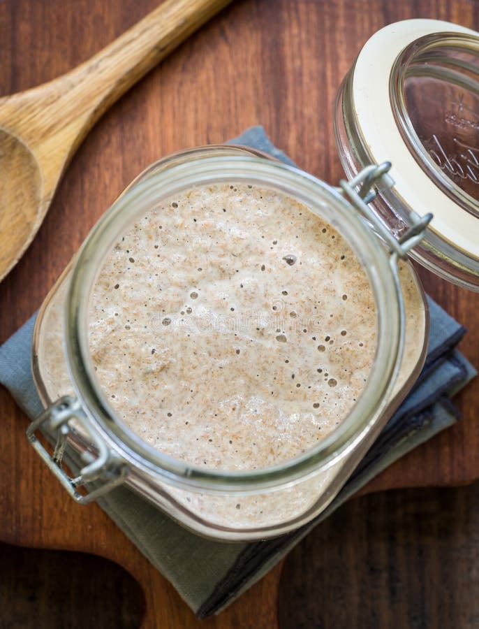 Rye sourdough starter stock image. Image of background - 60579955