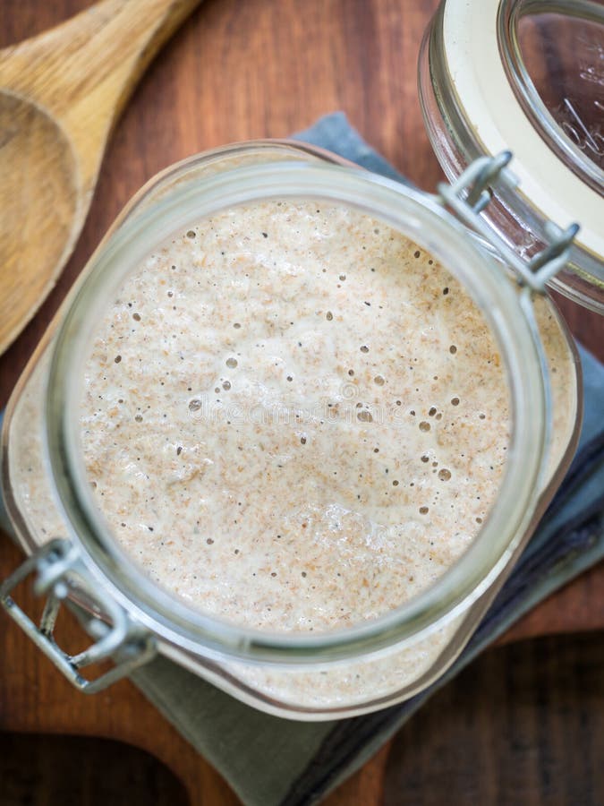 Rye sourdough starter stock image. Image of background - 60579955