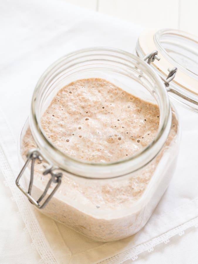 Rye sourdough starter stock image. Image of background - 60579955