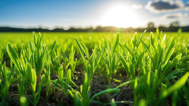 Rye spring crops stock illustration. Illustration of garlic - 360722459