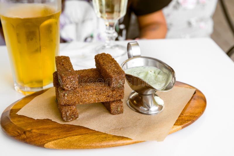 Rye toast with garlic stock image. Image of gourmet - 233060641