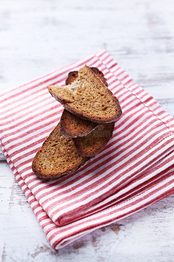 Rye Toasts on a Tea Towl stock image. Image of breakfast - 38343587