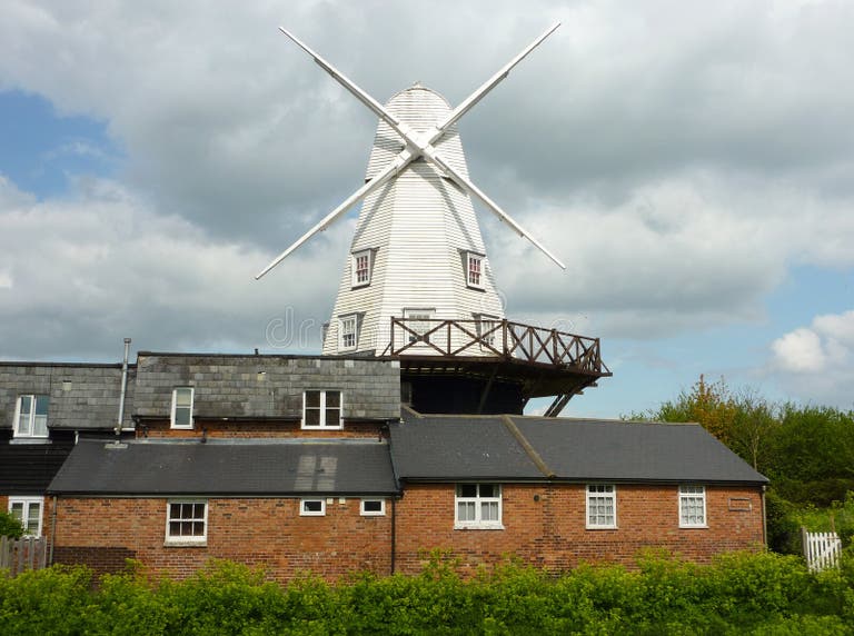 Rye Windmill stock photo. Image of rustic, white, windmill - 15608882