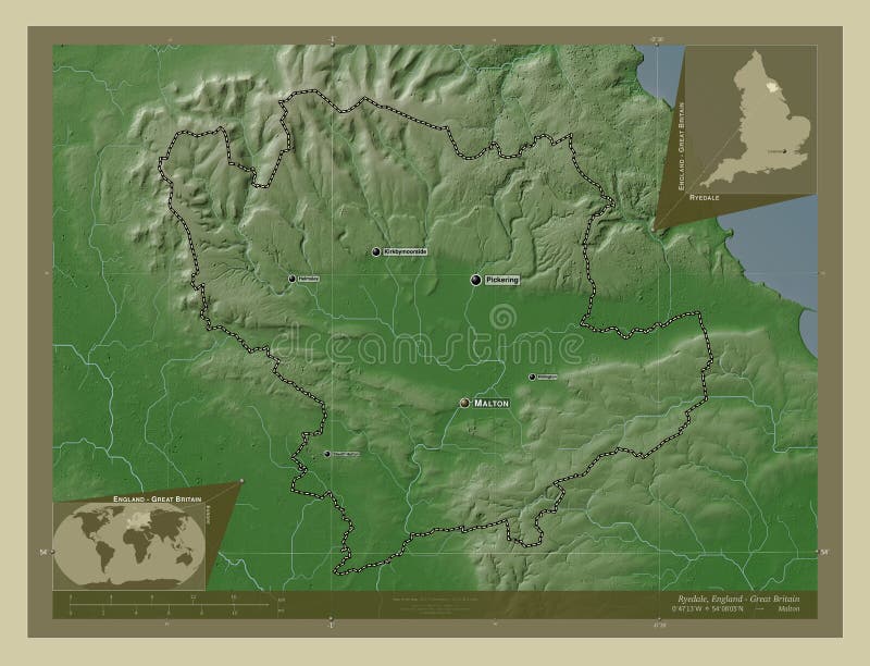 Ryedale, England - Great Britain. Wiki. Labelled Points of Citie Stock ...