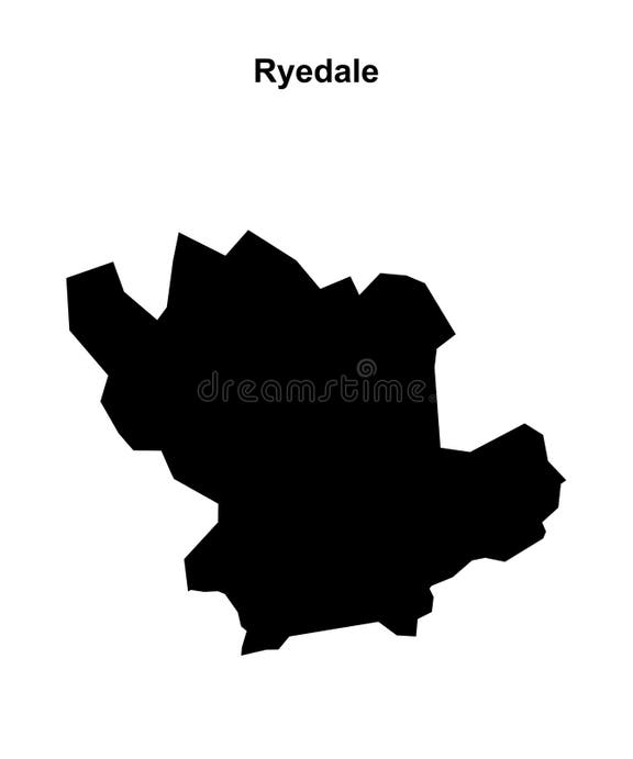 Ryedale outline map stock vector. Illustration of vector - 371646244