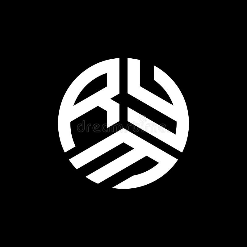 RYM Letter Logo Design on Black Background. RYM Creative Initials ...