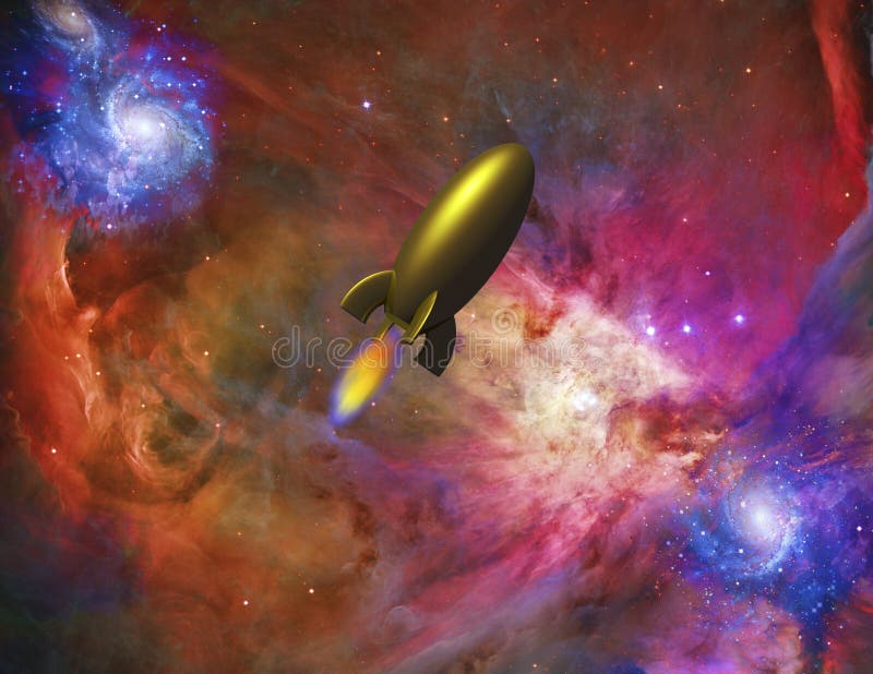 Rymdskepp stock illustrationer. Illustration av djupt - 122622226