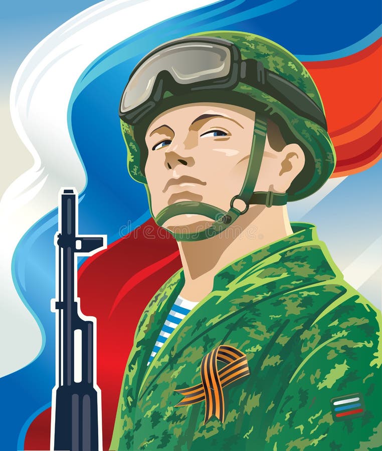 Rysk soldat vektor illustrationer. Illustration av ferie - 84981632