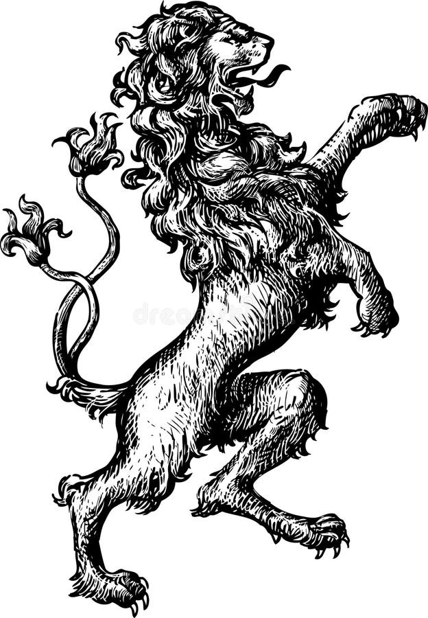 Rykande Lejon vektor illustrationer. Illustration av svan - 30488720