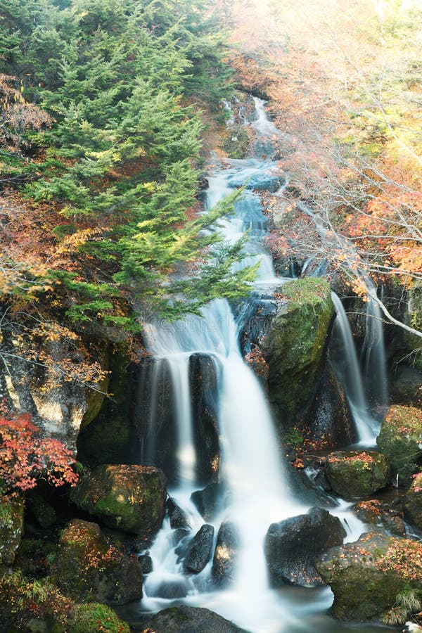 Ryuzu Falls Near Nikko, Japan in Autumn Stock Image - Image of ...