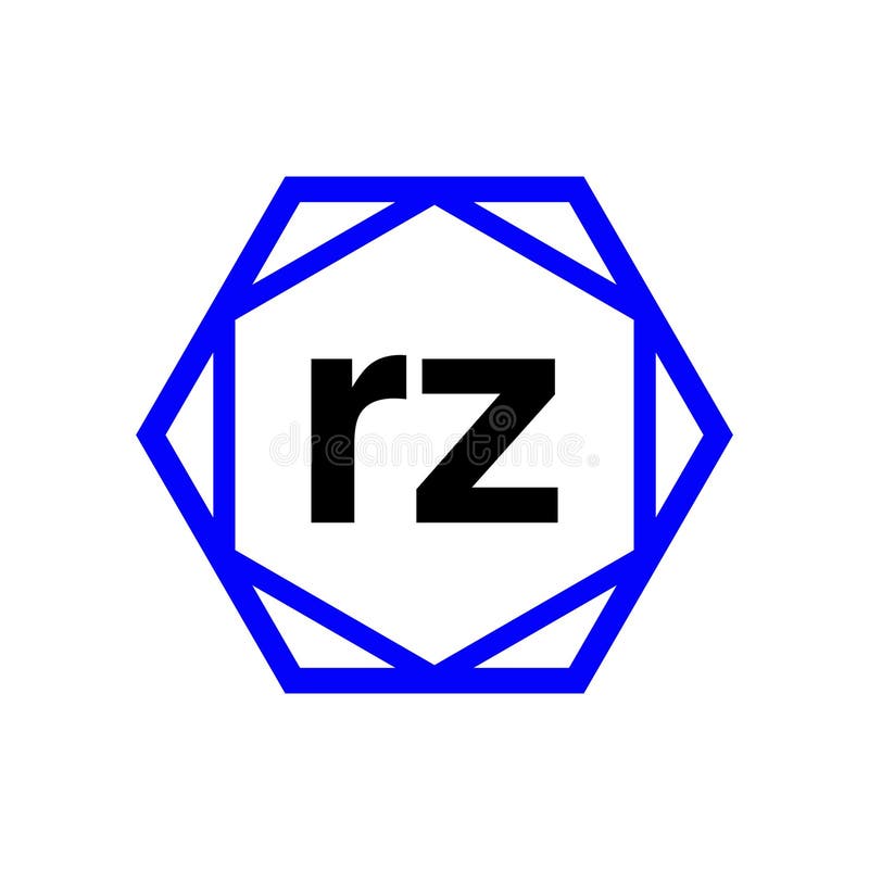 RZ Hexagon Typography Monogram. RZ Lettering Icon Stock Vector ...
