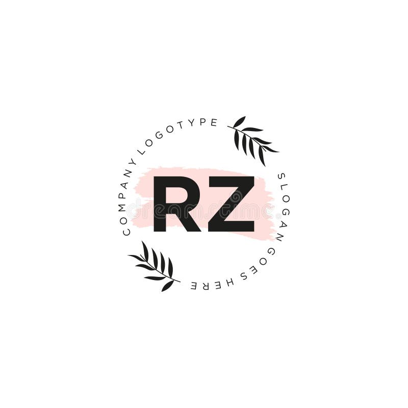 RZ Letter Logo Icon Design Template Elements Stock Vector ...