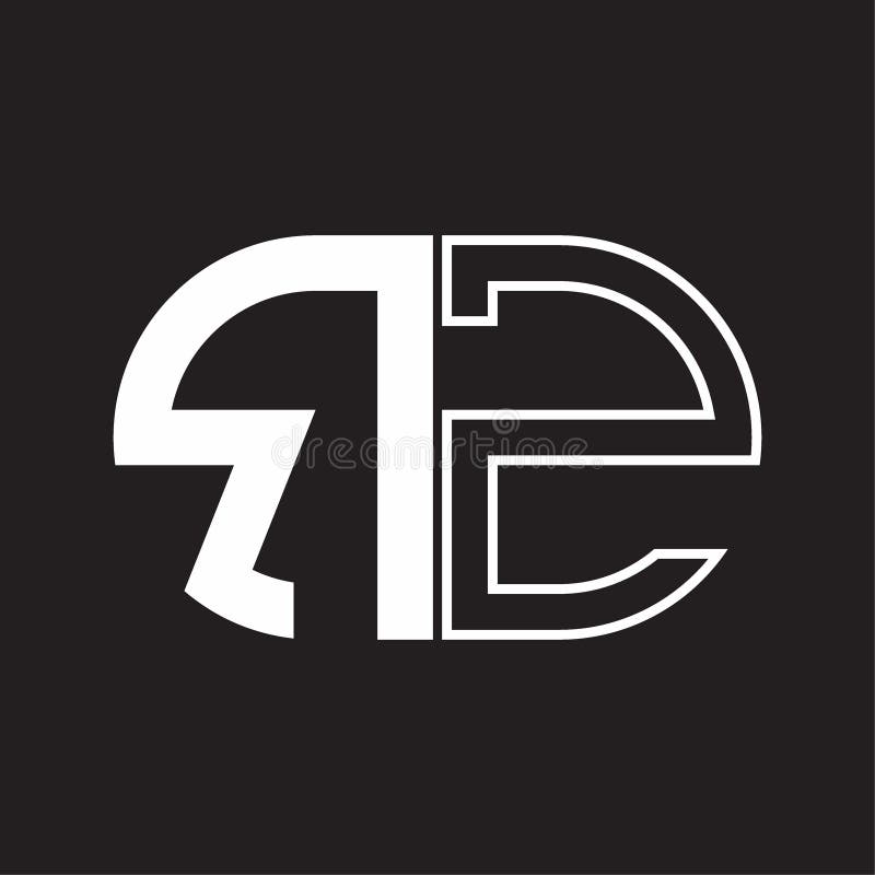 RZ Letter Logo Monogram with Oval Shape Negative Space Design Template ...