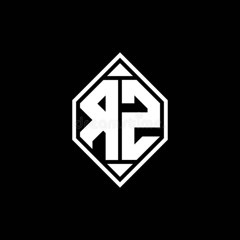 RZ Logo Monogram Geometric Shield Shape Style Stock Vector ...