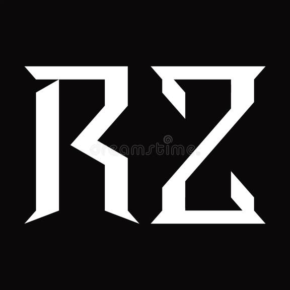 RZ Logo Monogram with Slice Shape Design Template Stock Vector ...