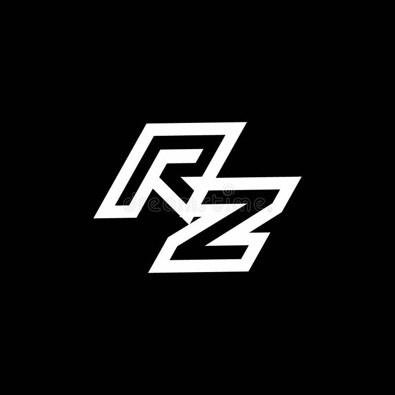 RZ Logo Monogram with Up To Down Style Negative Space Design Template ...