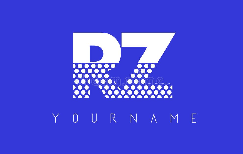 RZ R Z Dotted Letter Logo Design with Blue Background. Stock Vector ...