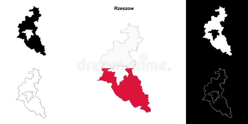 Rzeszow outline map stock vector. Illustration of silhouette - 356923575