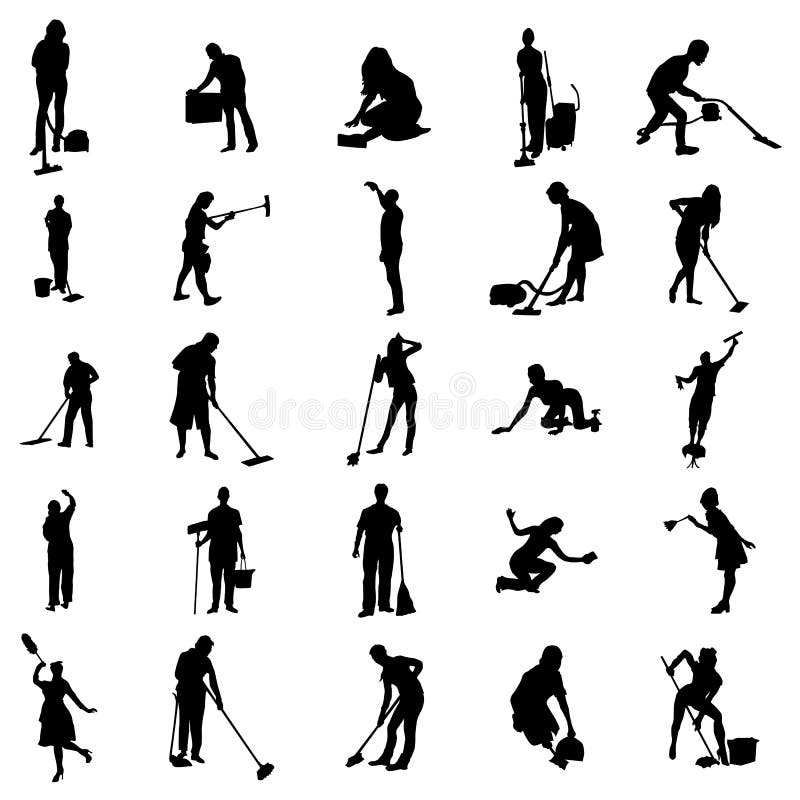 Säubern in Die Hausschattenbilder Eingestellt Vektor Abbildung ...