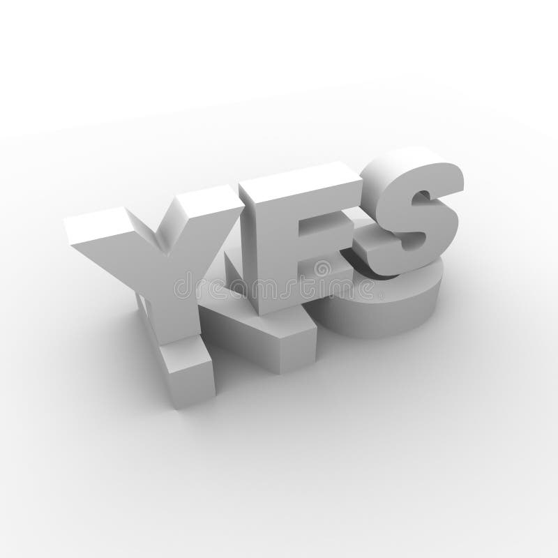 Palabra SÍ del símbolo 3d stock de ilustración. Ilustración de aislado ...