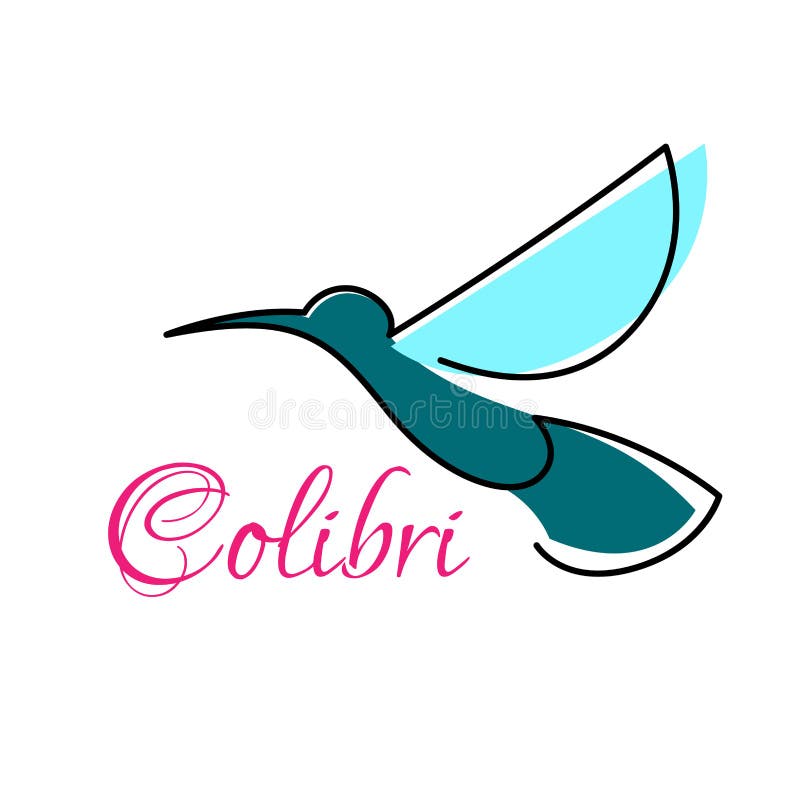 Símbolo Abstrato Do Colibri Tropical Azul Ilustração do Vetor ...