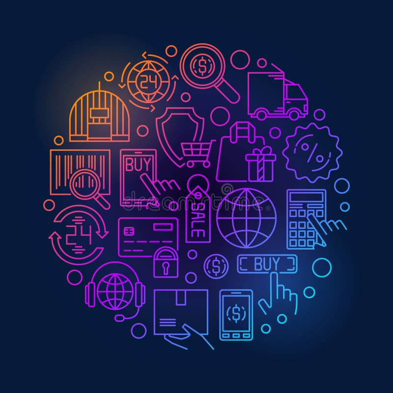 Símbolo Colorido Del Comercio Electrónico Ilustración del Vector ...