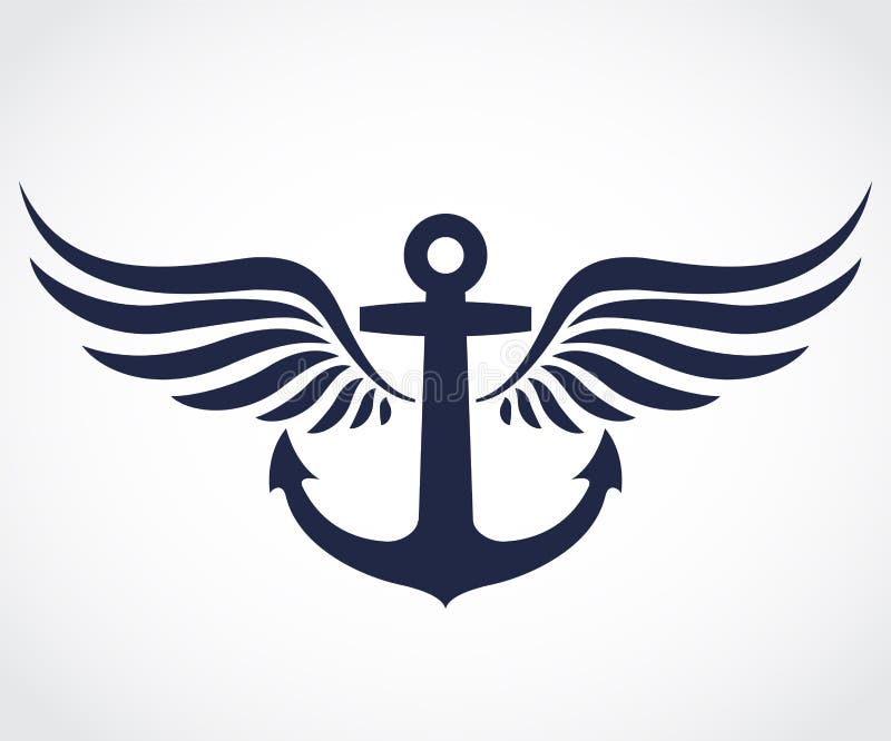 Ancla con las alas ilustración del vector. Ilustración de alas - 23563833