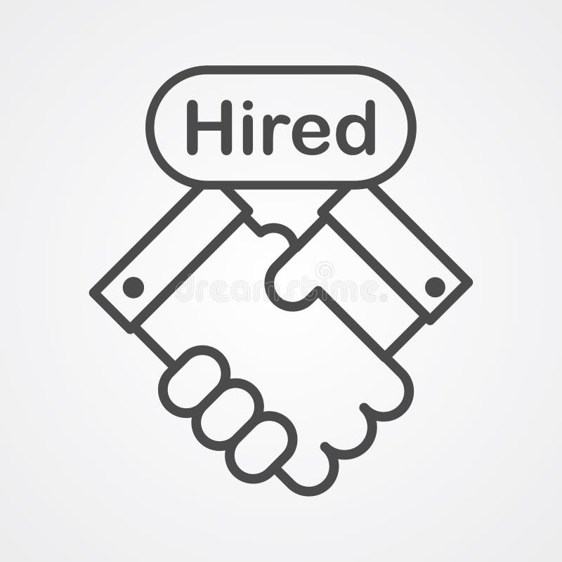 Símbolo Contratado Do Sinal Do ícone Do Vetor Ilustração do Vetor ...