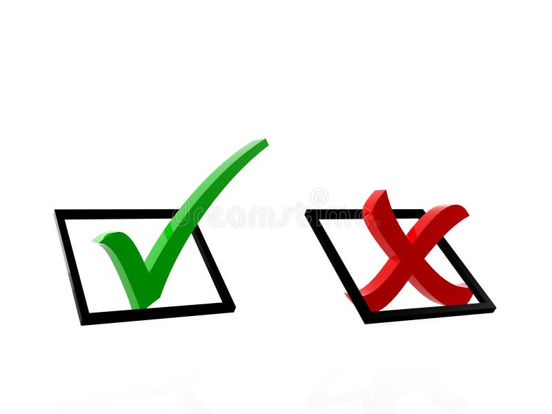 Símbolo Correcto E Incorrecto De La Marca Stock de ilustración ...