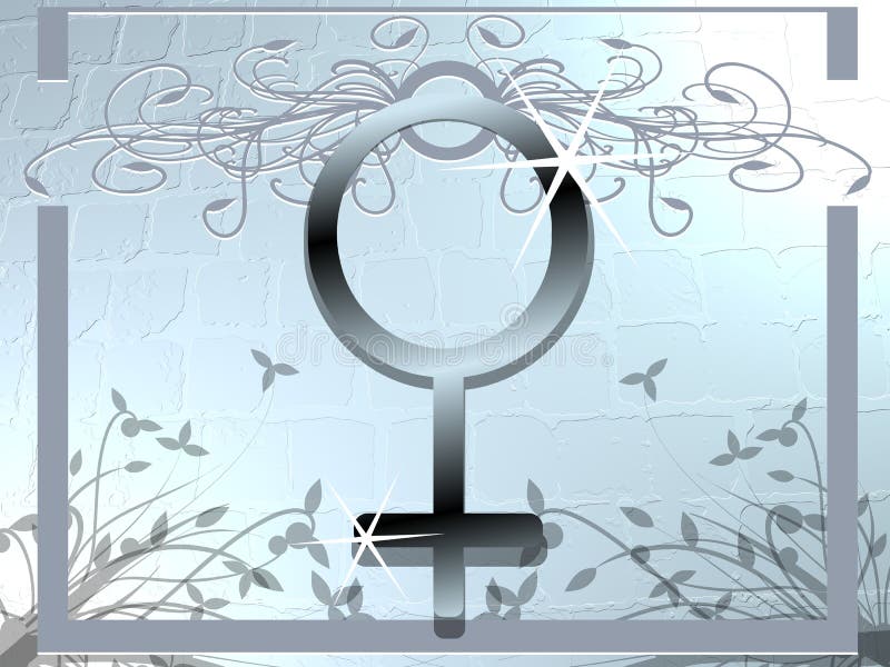 Símbolo Da Mulher No Fundo Floral Abstrato Ilustração Stock ...