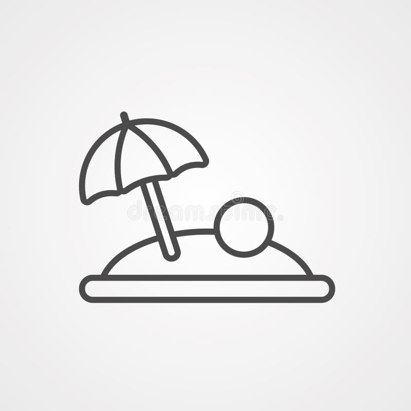 Símbolo De Símbolo De Icono Del Vector De Playa Stock de ilustración ...