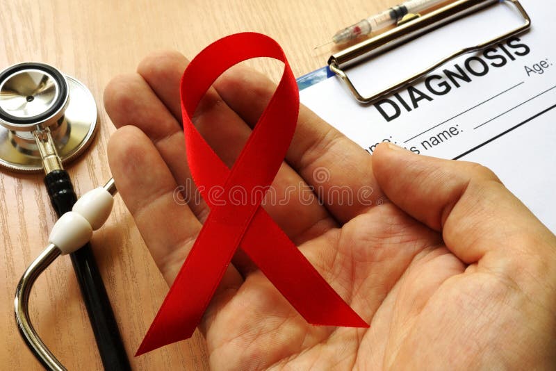 Símbolo de HIV/AIDS foto de stock. Imagem de médico, consciência - 98661774