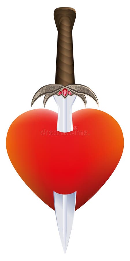Corazón Con La Espada Y Las Alas Ilustración del Vector - Ilustración ...