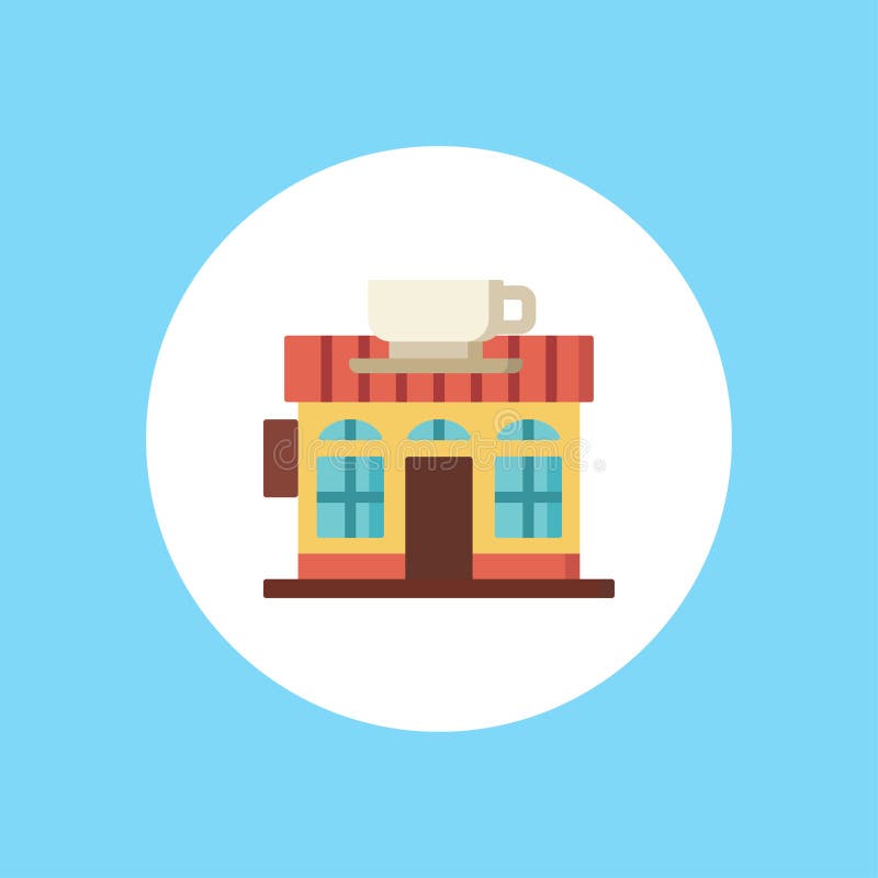 Símbolo De La Muestra Del Icono De La Cafetería Ilustración del Vector ...