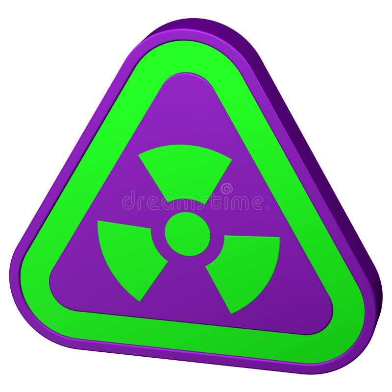 Símbolo De La Radiactividad Representación 3d Stock de ilustración ...