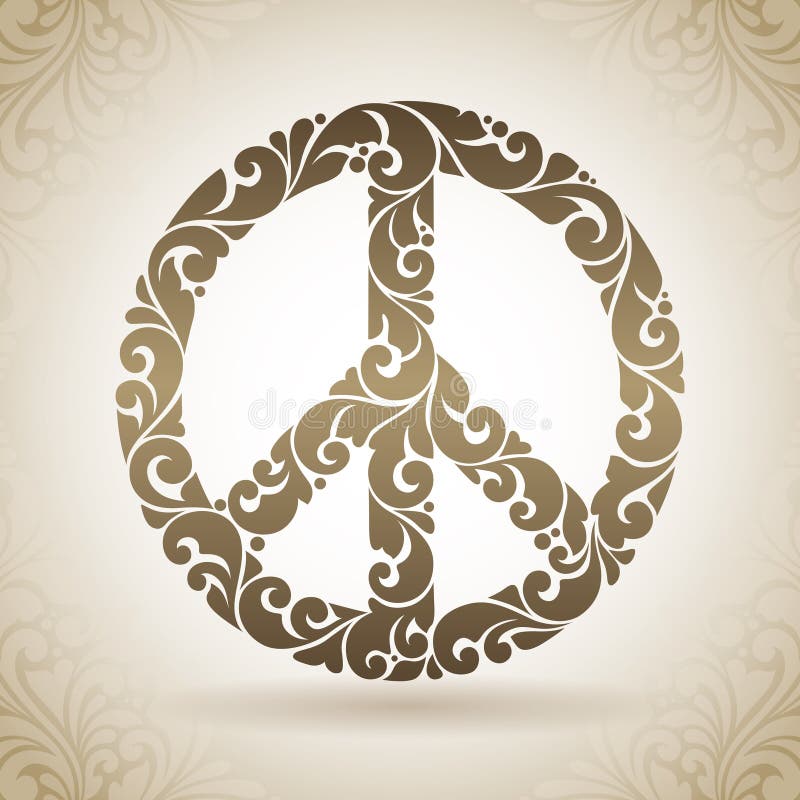 Símbolo De Paz Decorativo Del Vector Ilustración del Vector ...