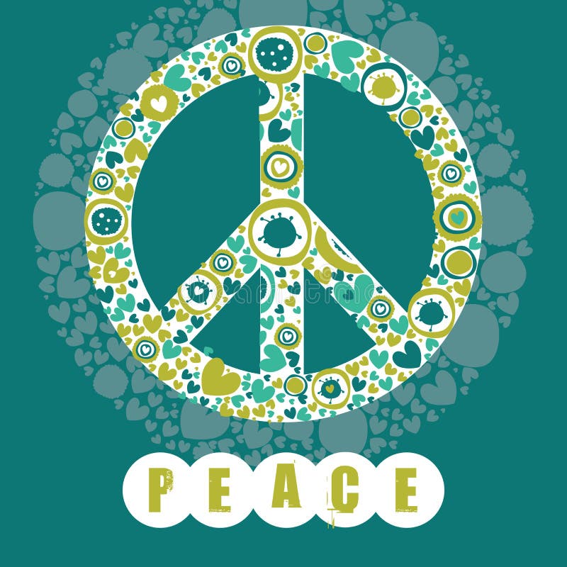 Bandeira da paz do Hippie ilustração do vetor. Ilustração de sinal ...