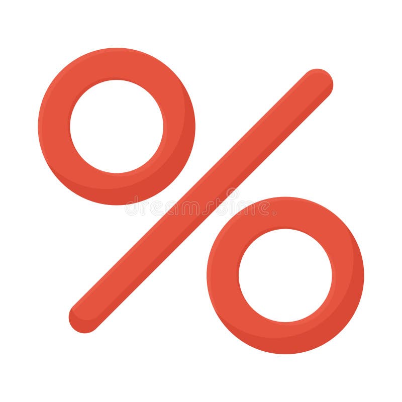 Símbolo de porcentaje rojo ilustración del vector. Ilustración de ...