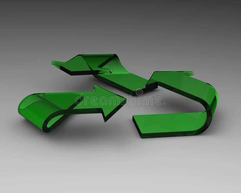 Símbolo De Recicl Verde Feito Do Vidro Ilustração Stock - Ilustração de ...