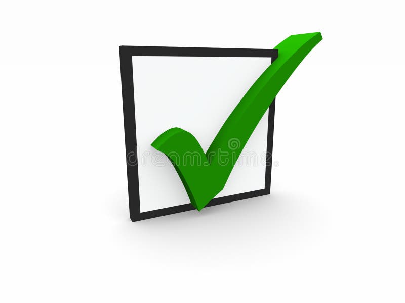 Símbolo de verificación 3d stock de ilustración. Ilustración de ...