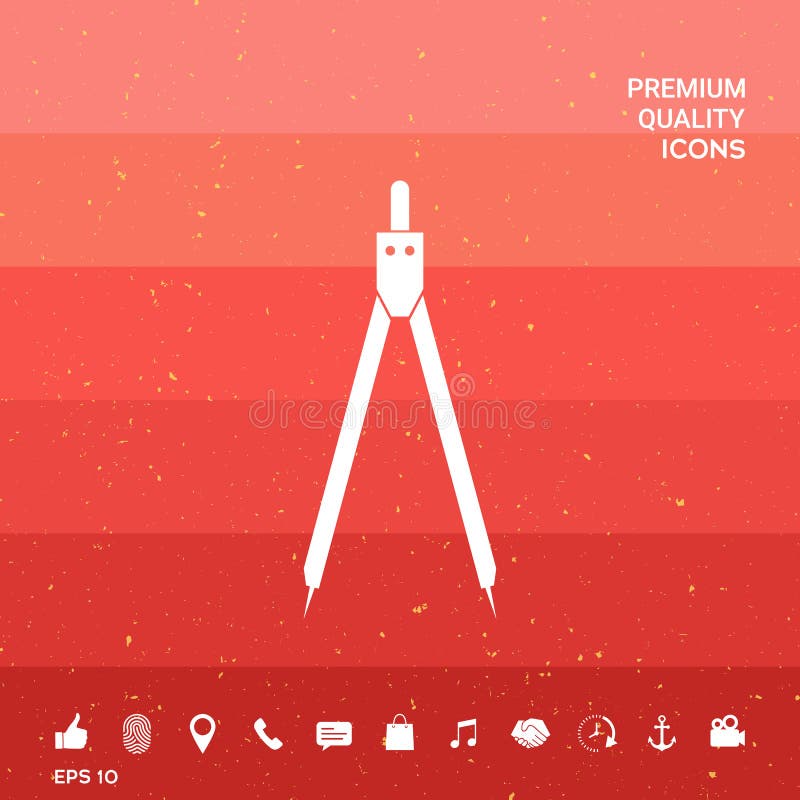 Símbolo Del Compás De Dibujo Ilustración del Vector - Ilustración de ...
