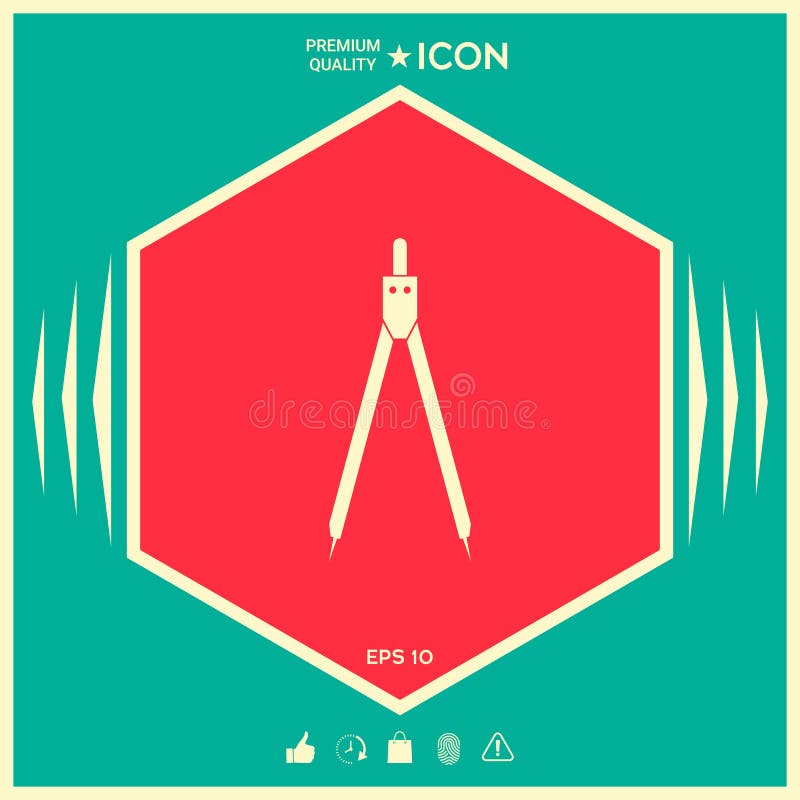 Símbolo Del Compás De Dibujo Ilustración del Vector - Ilustración de ...