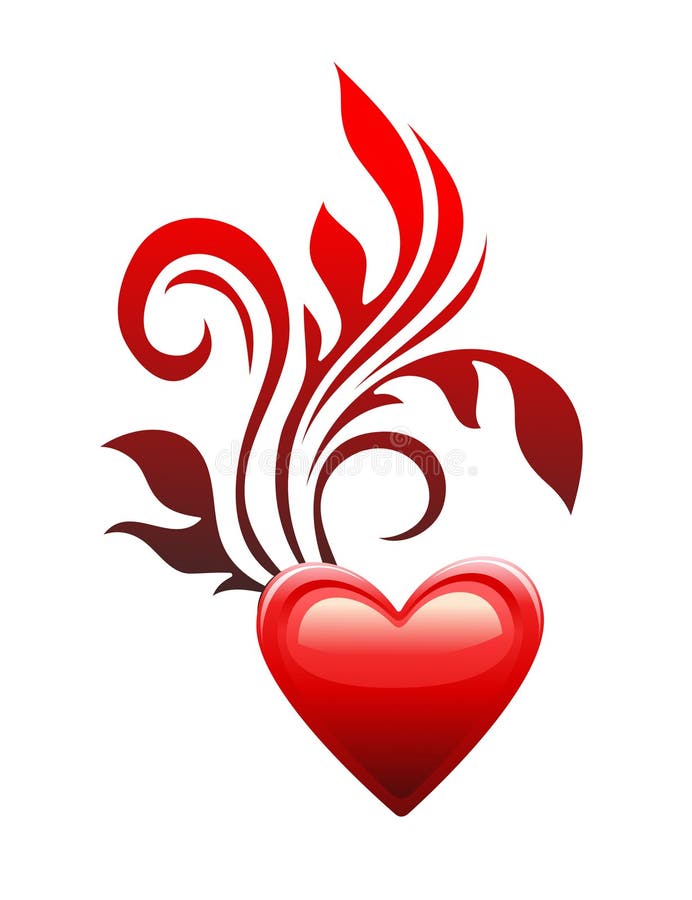 Símbolo Del Corazón Del Amor. Stock de ilustración - Ilustración de ...